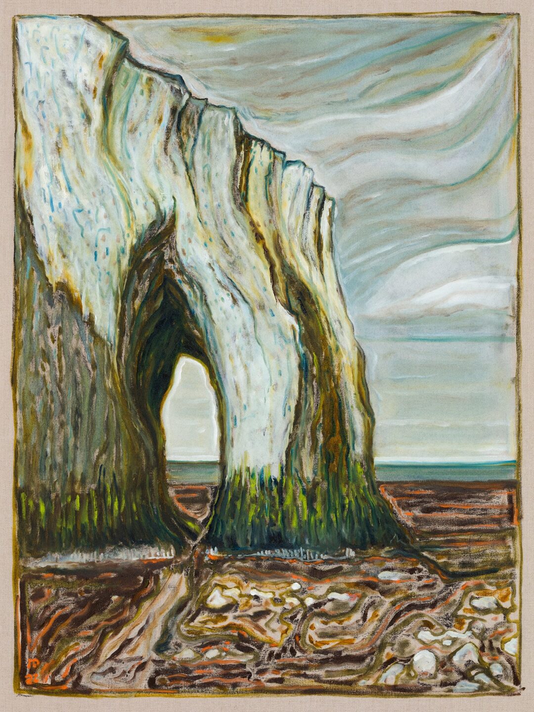 Billy Childish, looking at paintings - Carl Freedman Gallery